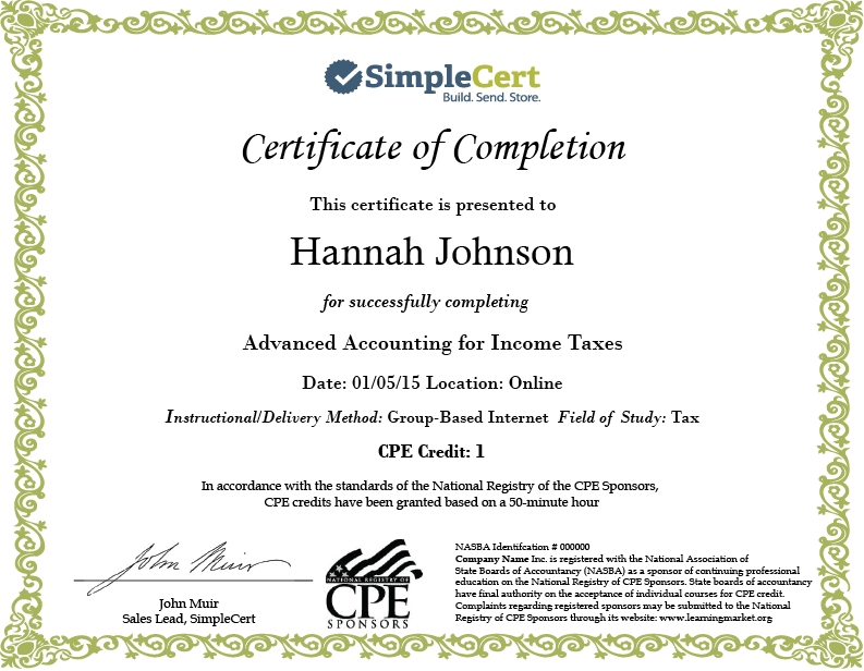 SimpleCert | Build. Send. Store. - Custom Certificates Online